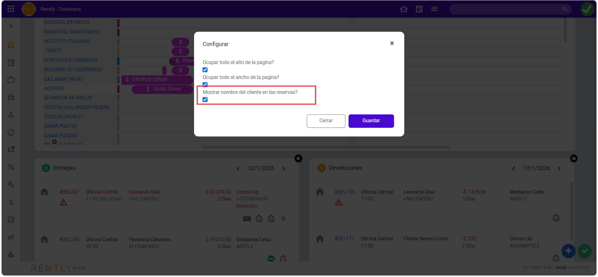 How to display the customer name in calendar bookings?